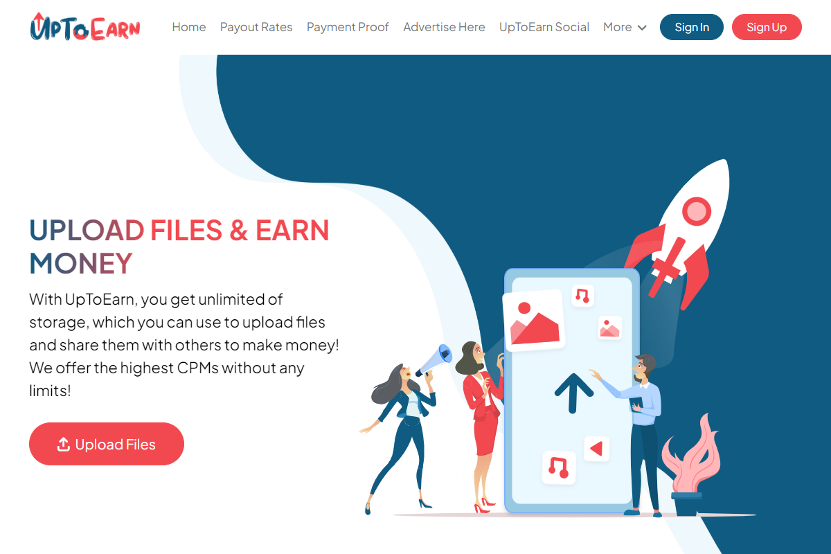 UpToEarn Review - CPM File-Sharing latform | ADSWikia