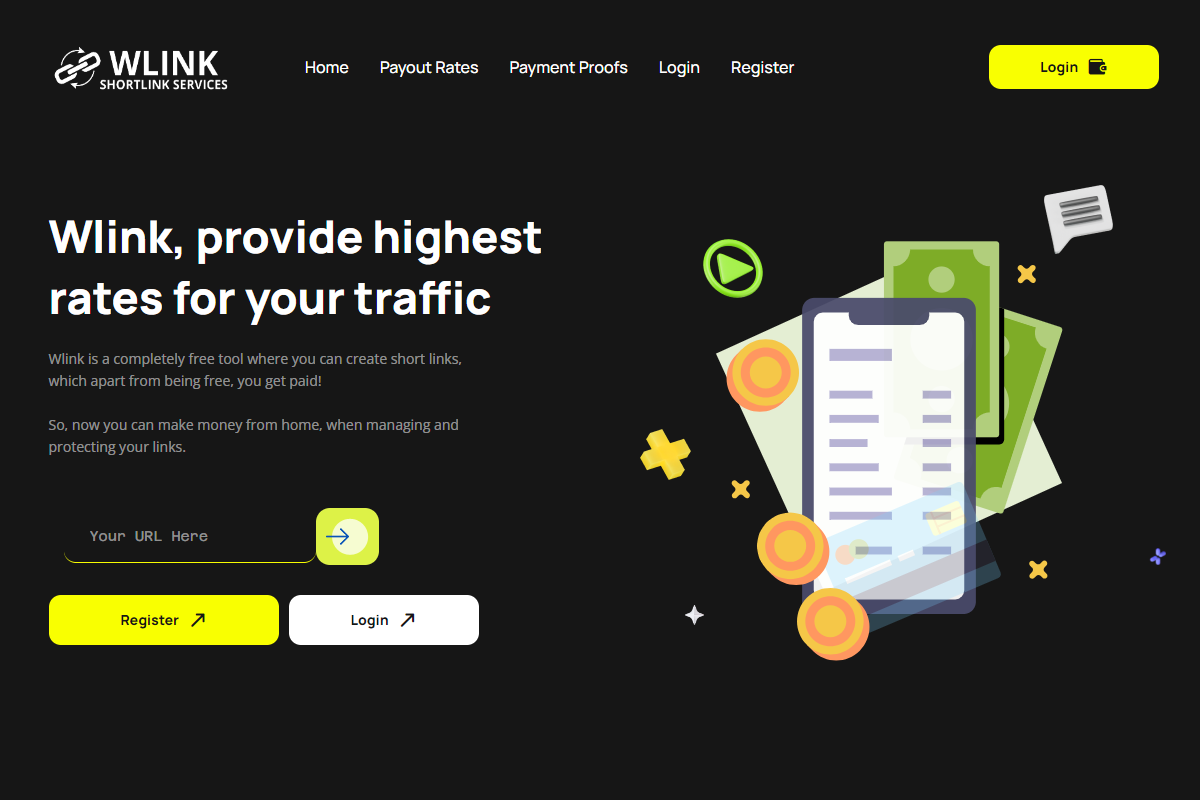 Wlink Review - URL shortener website ADSWikia